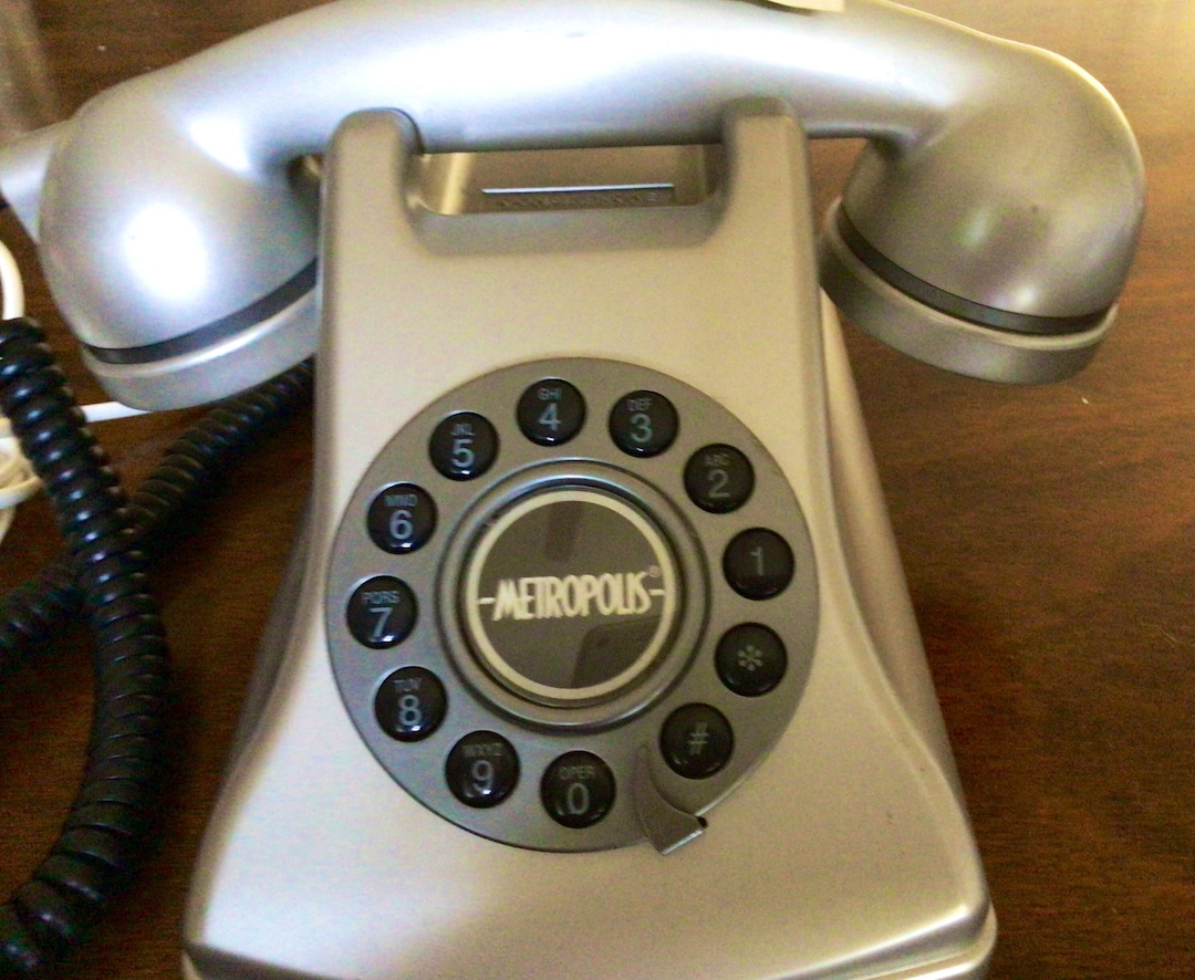 Conair Metropolis Retro Telephone Push Button, Vintage Silver ...