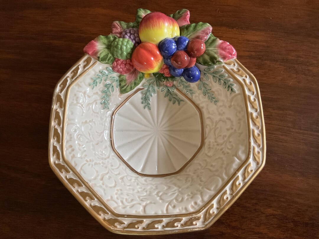 Fritz and Floyd Decorative Bowl With Fruit Design, Small Bowl With ...