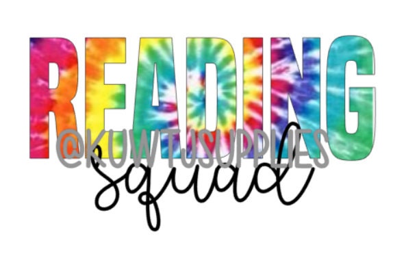 Reading Squad Tie Dye PNG File INSTANT DOWNLOAD Teacher - Etsy