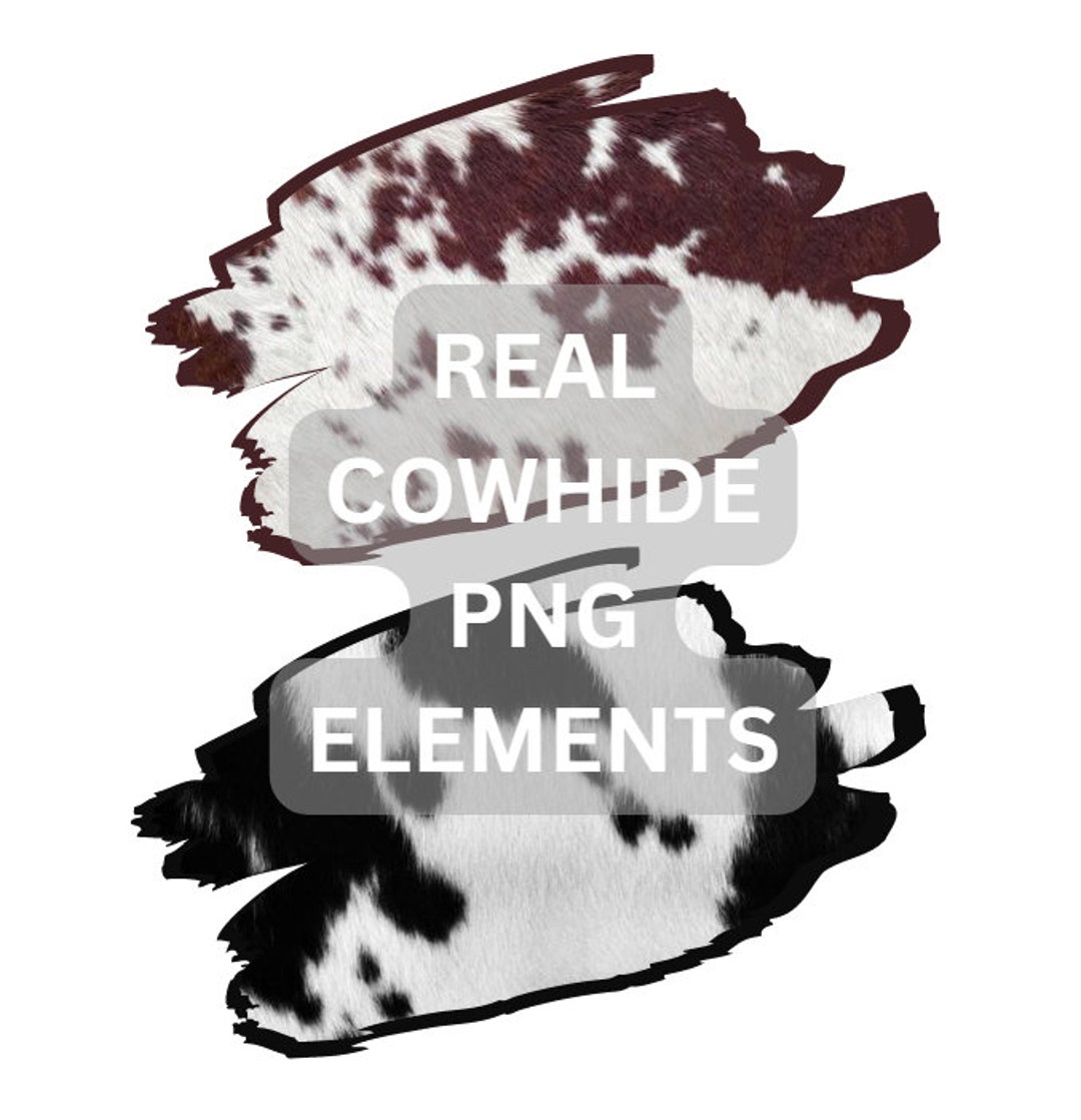 Real Cowhide Brush Strokes Elements, PNG File, Instant Download ...