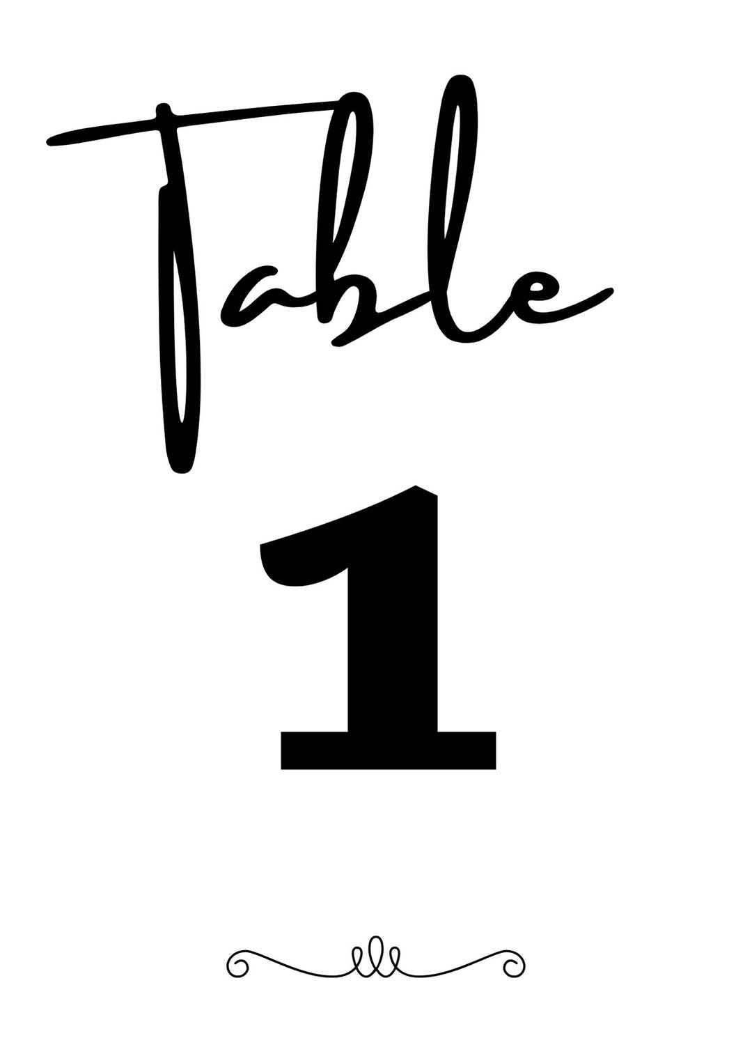 Table Numbers Template, Minimal Table Numbers, Wedding Table Numbers ...