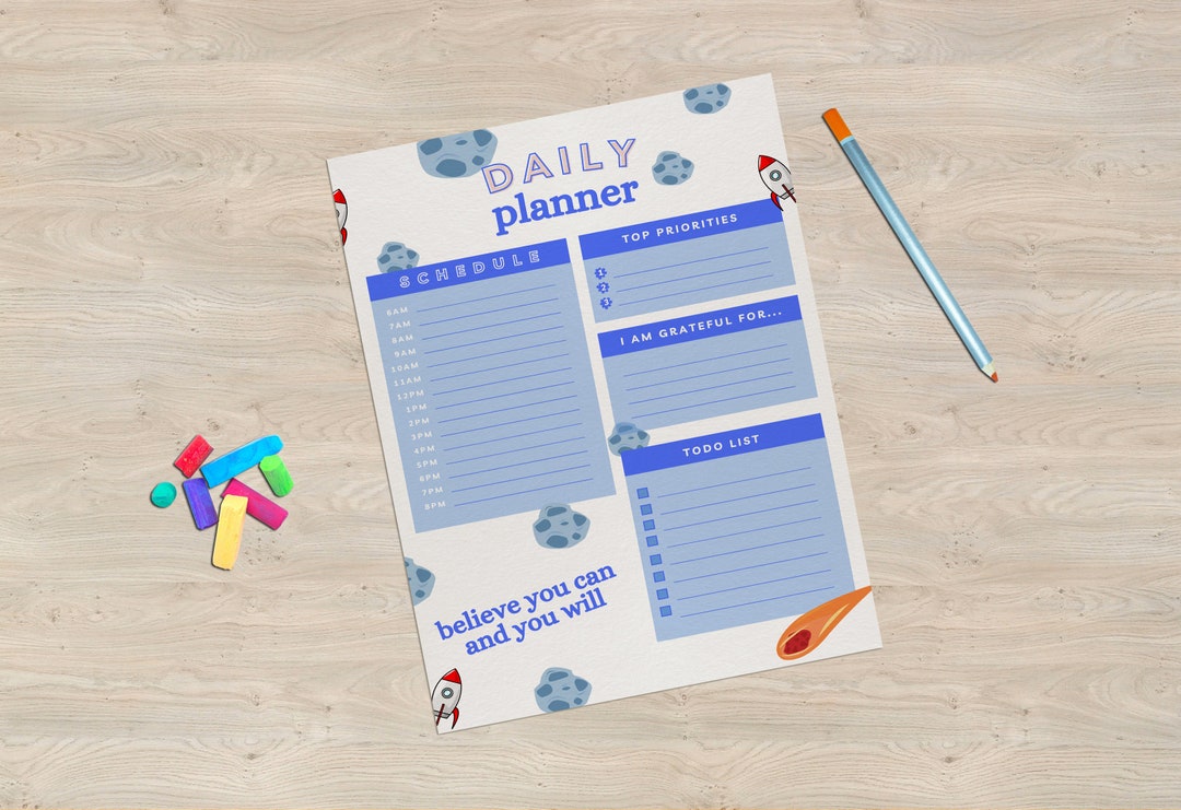 Kids Daily Planner | Simple Planner | Printable Planner | US Letter ...
