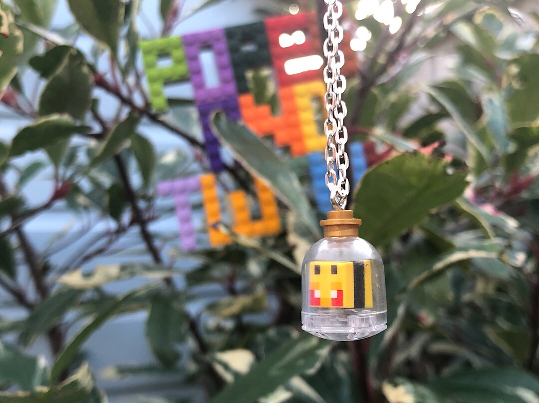 Minecraft Angry Bee Necklace Made From LEGO® Elements - Etsy