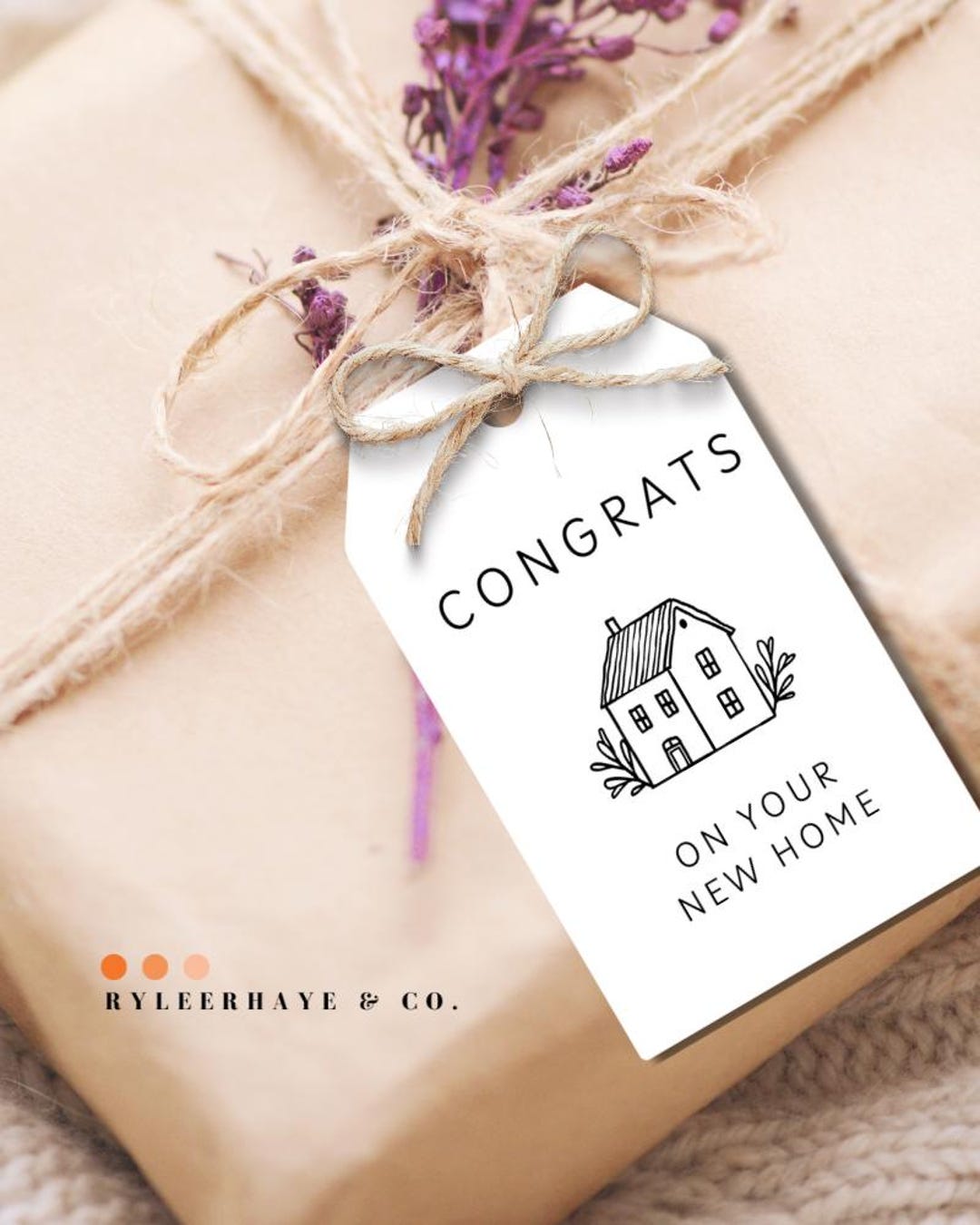 New Home Housewarming Gift Printable Tag Congrats on New Home Closing ...