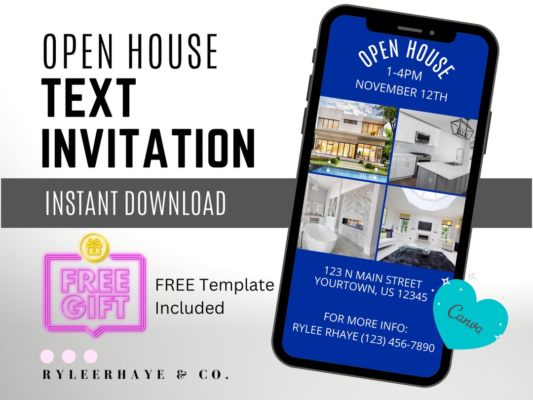 Realtor Open House Invitation Template: Social Media Marketing (canva ...
