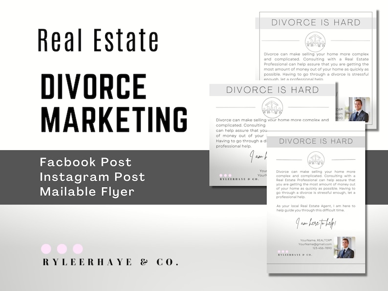 Divorce Real Estate Realtor Flyer Template: Social Media Marketing ...