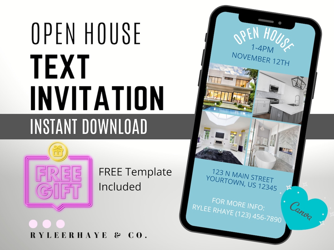 Real Estate Open House Invitation Template: Realtor Marketing (canva ...