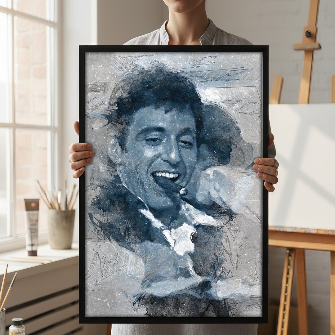 Al Pacino Iconic Characters Watercolor Art Poster: Gangster Film Gift ...