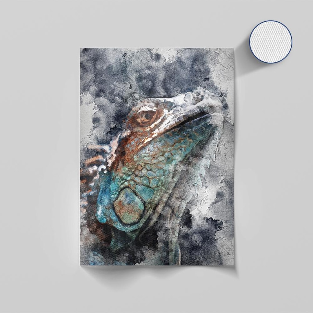 Iguana Poster - Watercolor Animal Artwork - Canvas Poster - Etsy