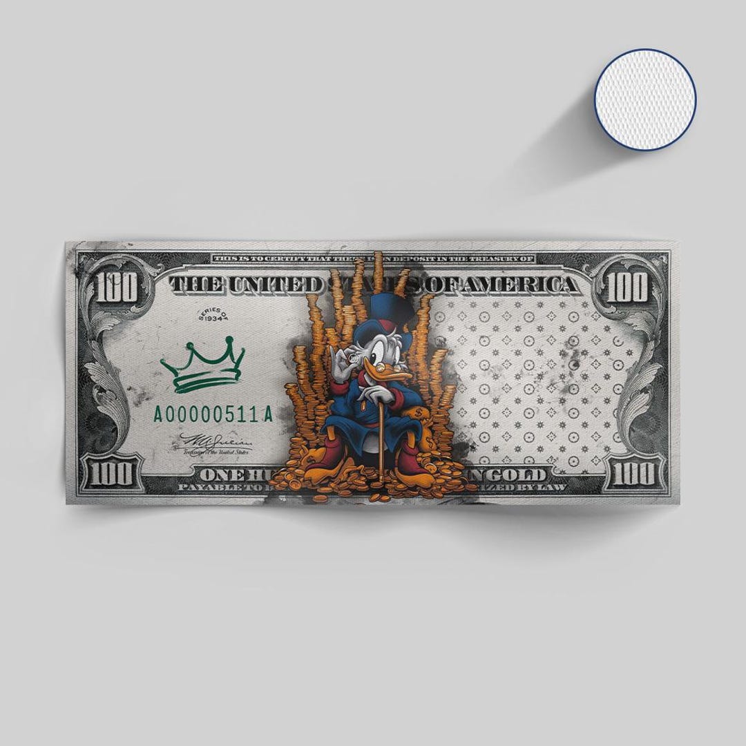 Scrooge Mcduck Luxury Wall Art – Pop Culture Money Print With Luxury ...