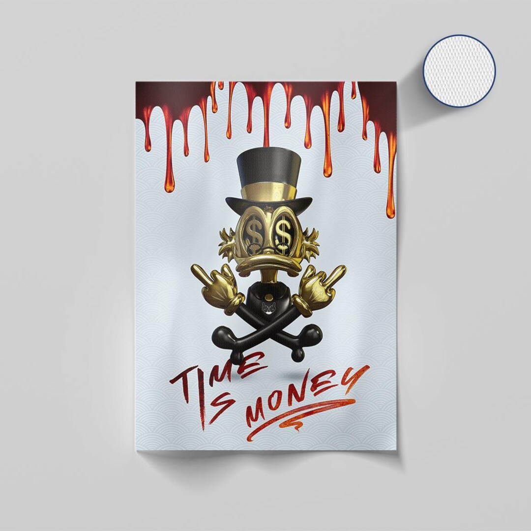 Scrooge Mcduck Poster - Uncle Duck Art, Time is Money, Fun Artwork ...