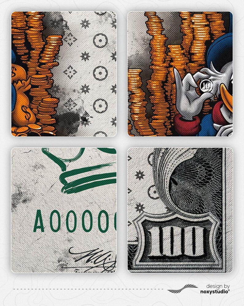 Scrooge Mcduck Luxury Wall Art – Pop Culture Money Print With Luxury ...