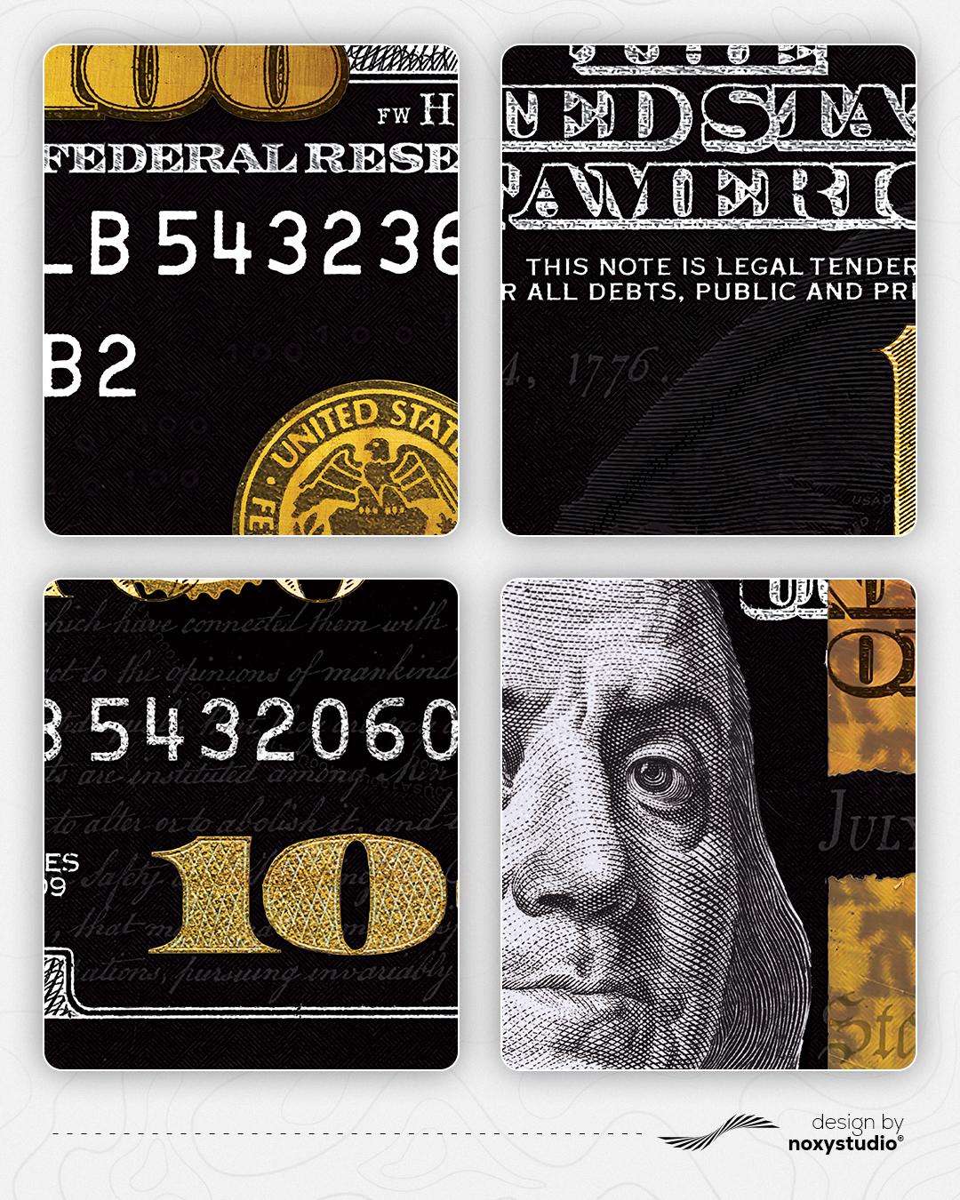 Black and Gold Dollar Bill Art Print: Modern Money Poster - Etsy