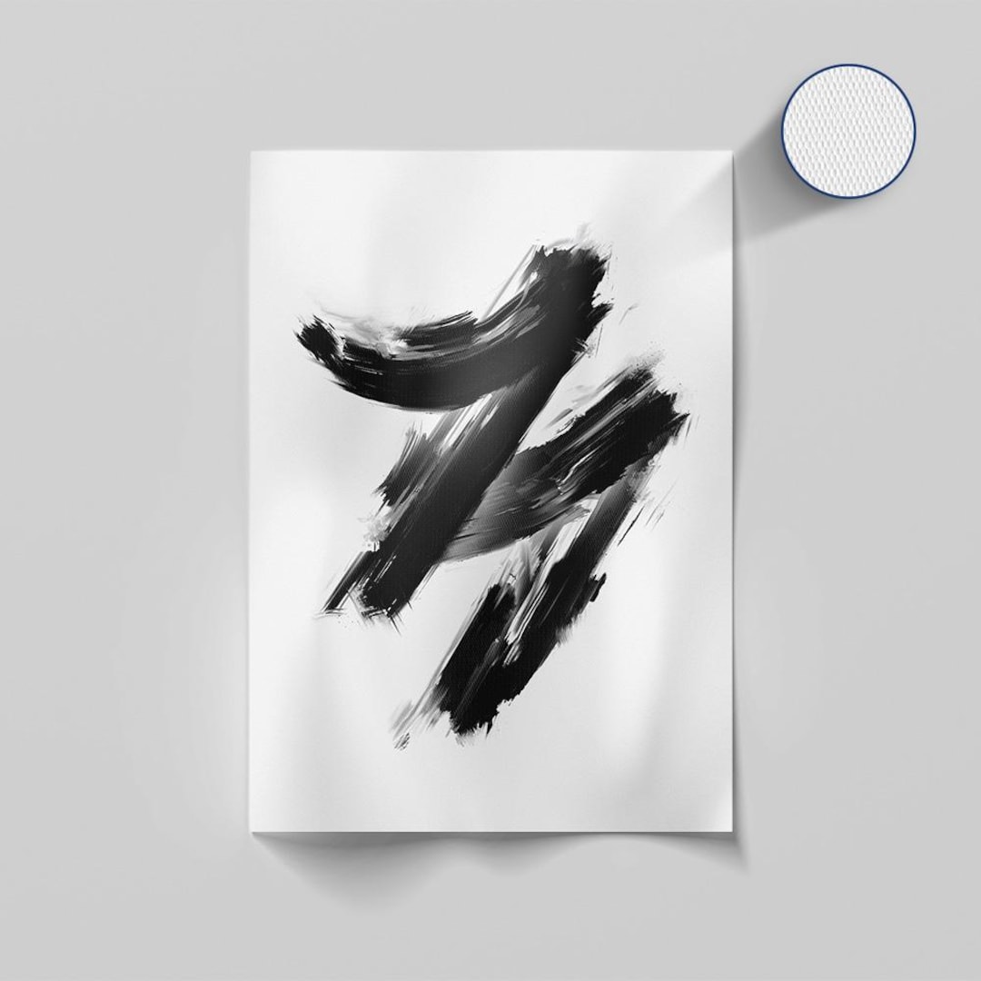 Minimalist Black Brushstroke Art Print: Japanese Zen Ink Style Poster ...