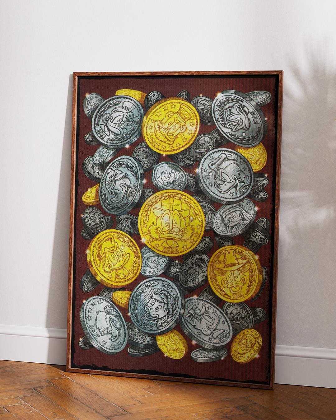 Uncle Scrooge Poster | Ducktales Vintage Coin Art - Canvas Poster - Etsy