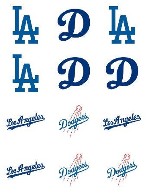 Pre Cut Edible Image Los Angeles Dodgers Cupcake Cake Cake Pop - Etsy