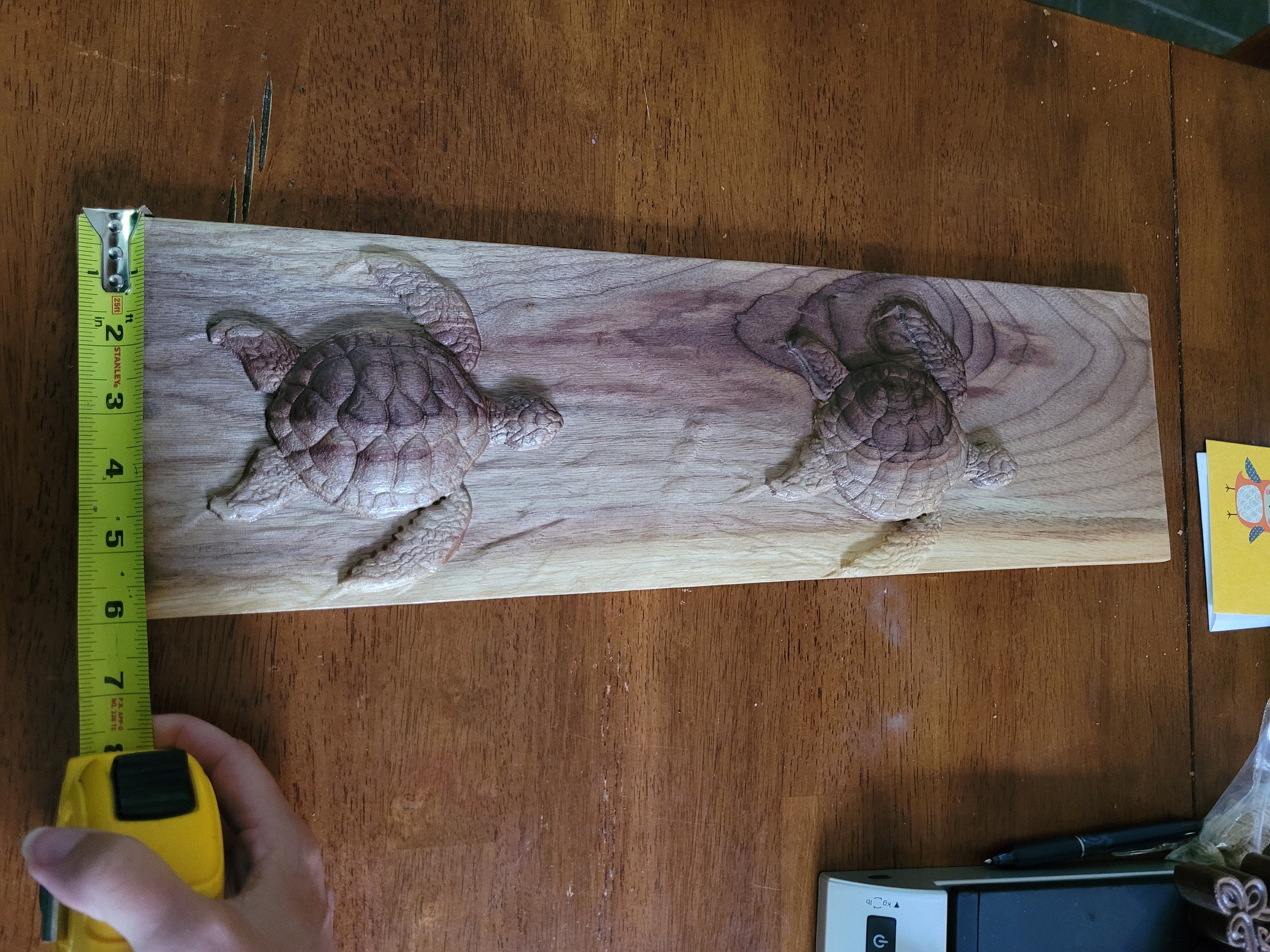 3D Sea Turtles Wood Carving in Black Walnut - Etsy