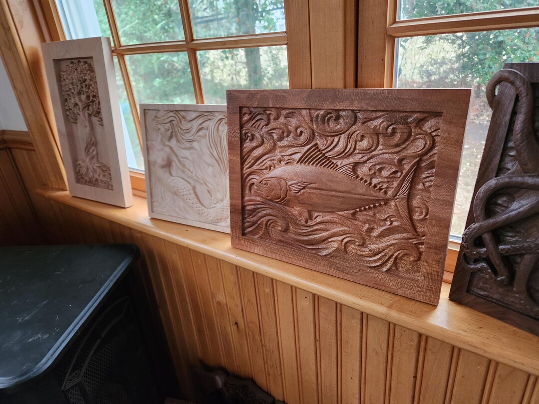 Tuna Wood Carving in American Sycamore - Etsy