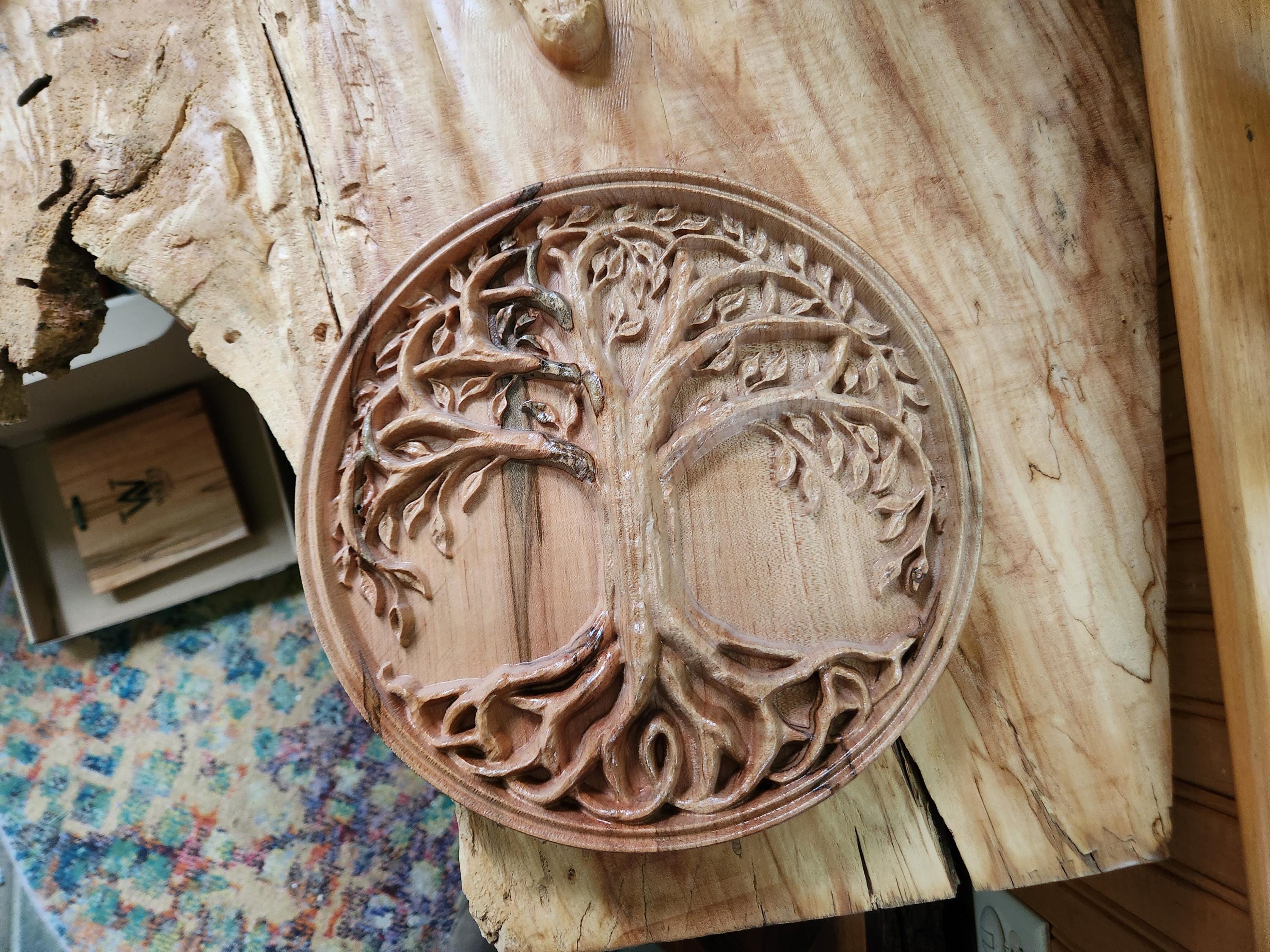 Tree of Life Carved in Ambrosia Maple - Etsy