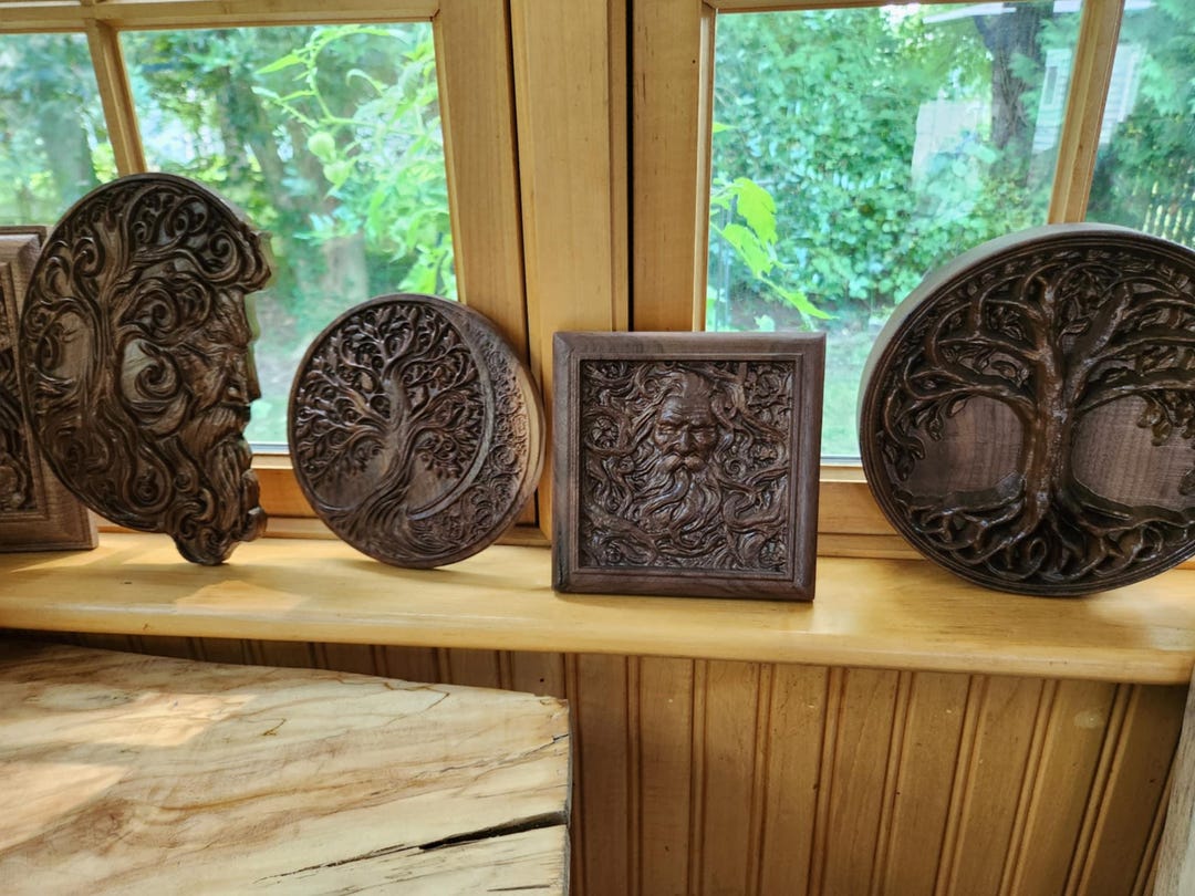 Green Man Wood Carving - Etsy