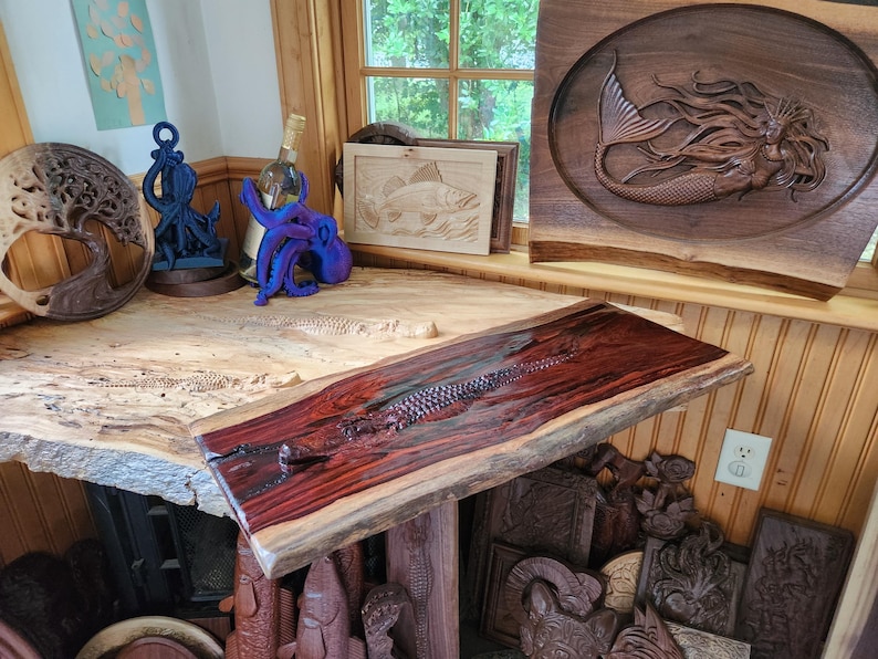 Alligator Wood Carving in Nicaraguan Rosewood - Etsy