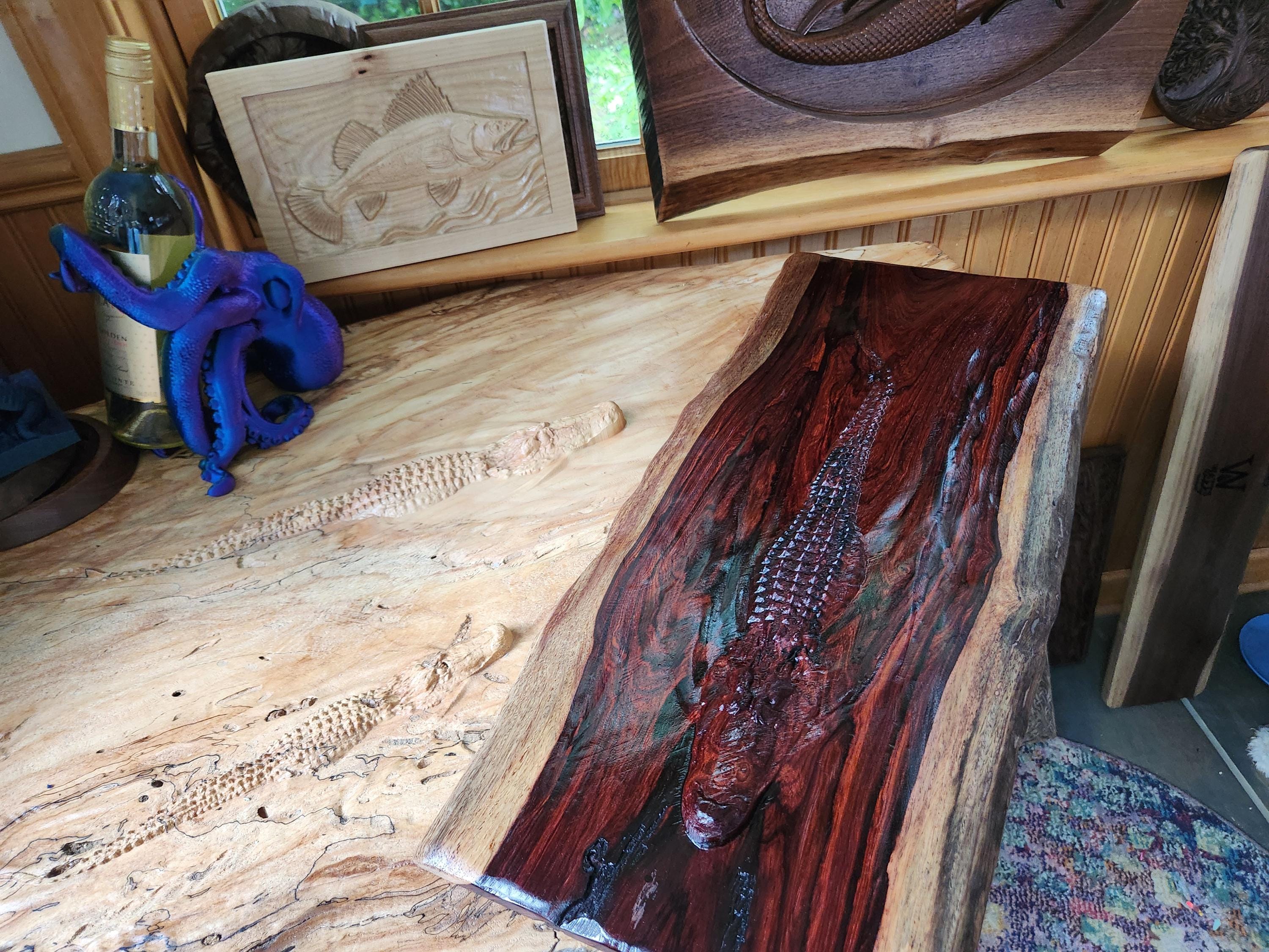 Alligator Wood Carving in Nicaraguan Rosewood - Etsy