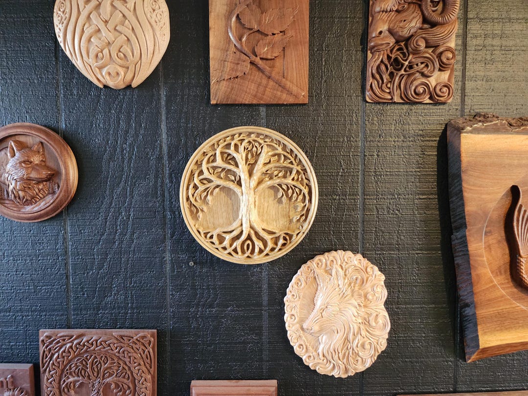 Tree of Life Carved in Slab of Limba - Etsy