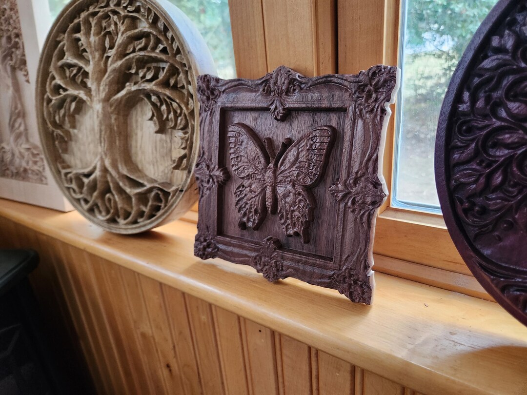 Butterfly Carved in Black Walnut - Etsy