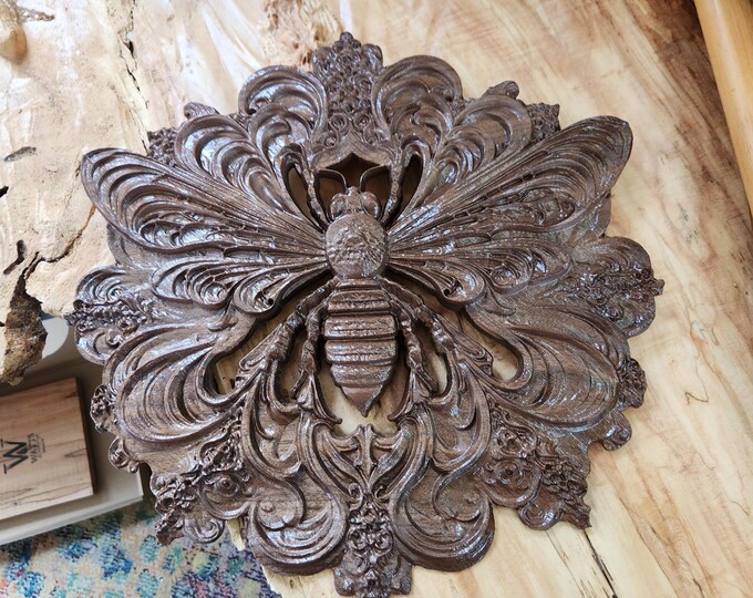 Bee in Fractals Carved in Black Walnut - Etsy