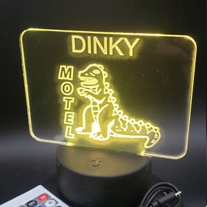 Fallout Dinky the Dinosaur - Dino Dee-lite Motel LED Acrylic Light - Etsy