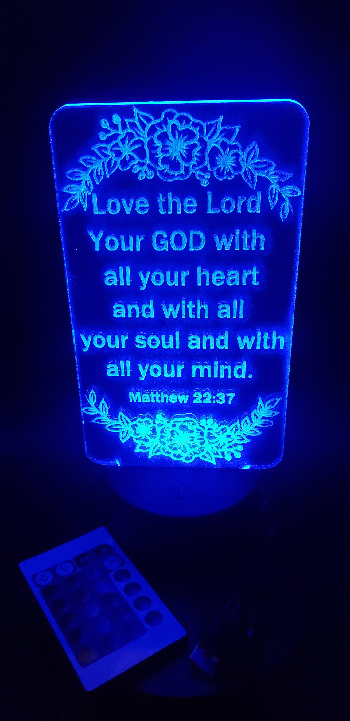 Custom Bible Verse Acrylic LED Light, Custom Light, Bible Light, Edge ...