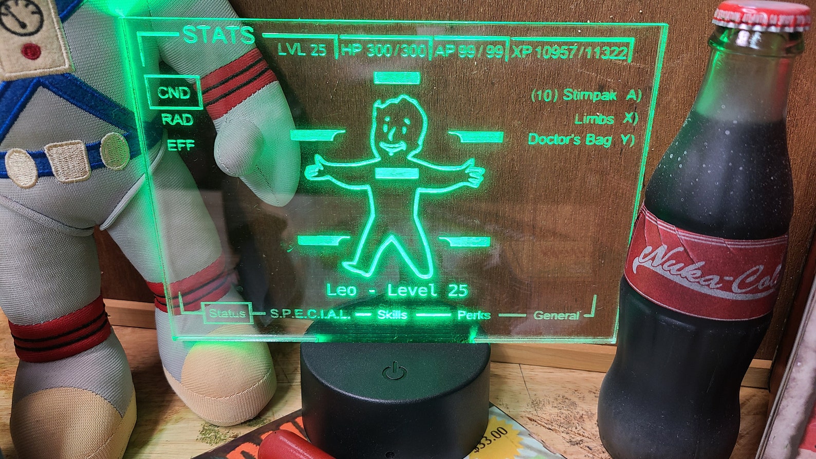 Fallout Pipboy Stat Screen. Customizable LED Acrylic Light - Etsy
