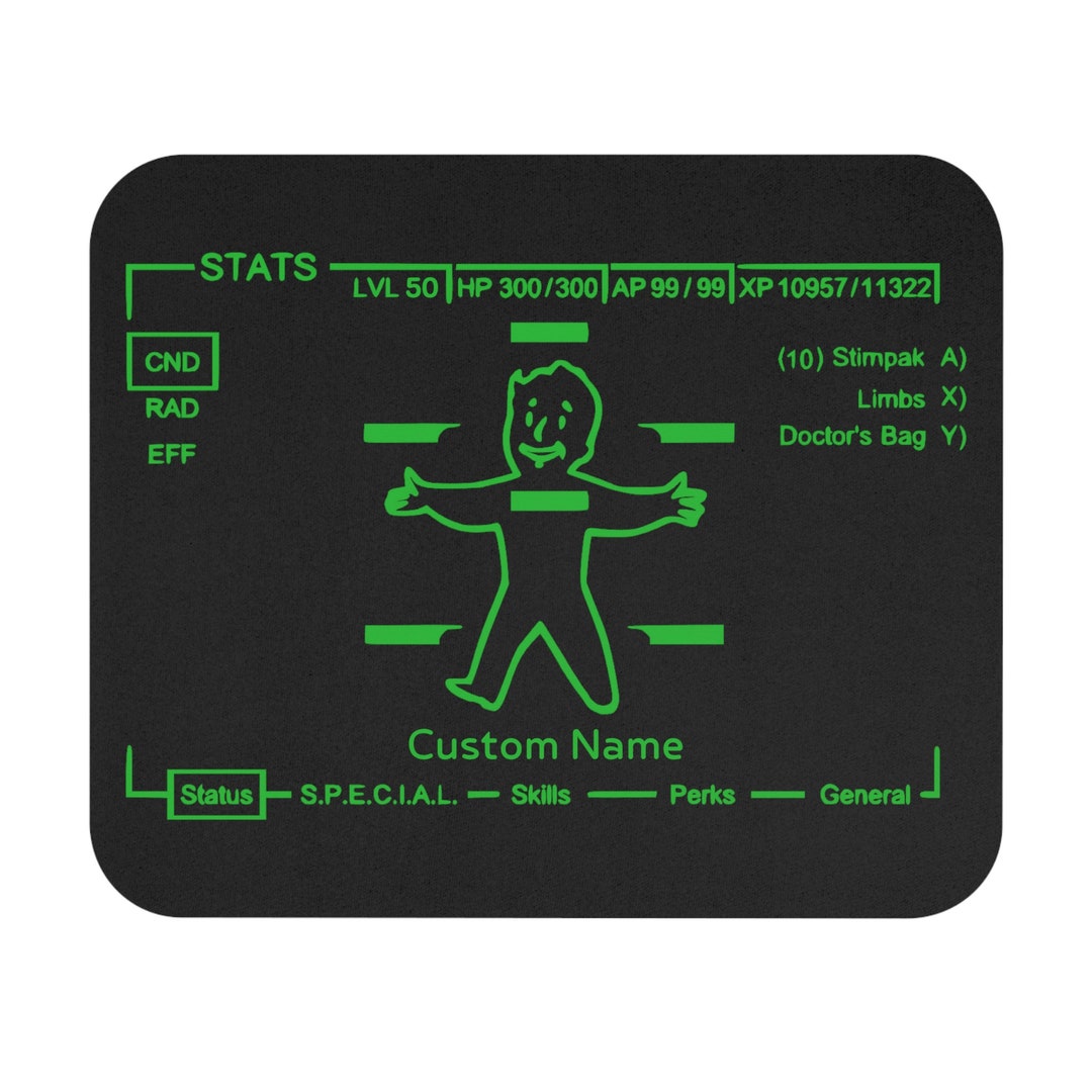 Custom Pipboy Mouse Pad, Fallout Black Mouse Pad, Video Game Gift ...