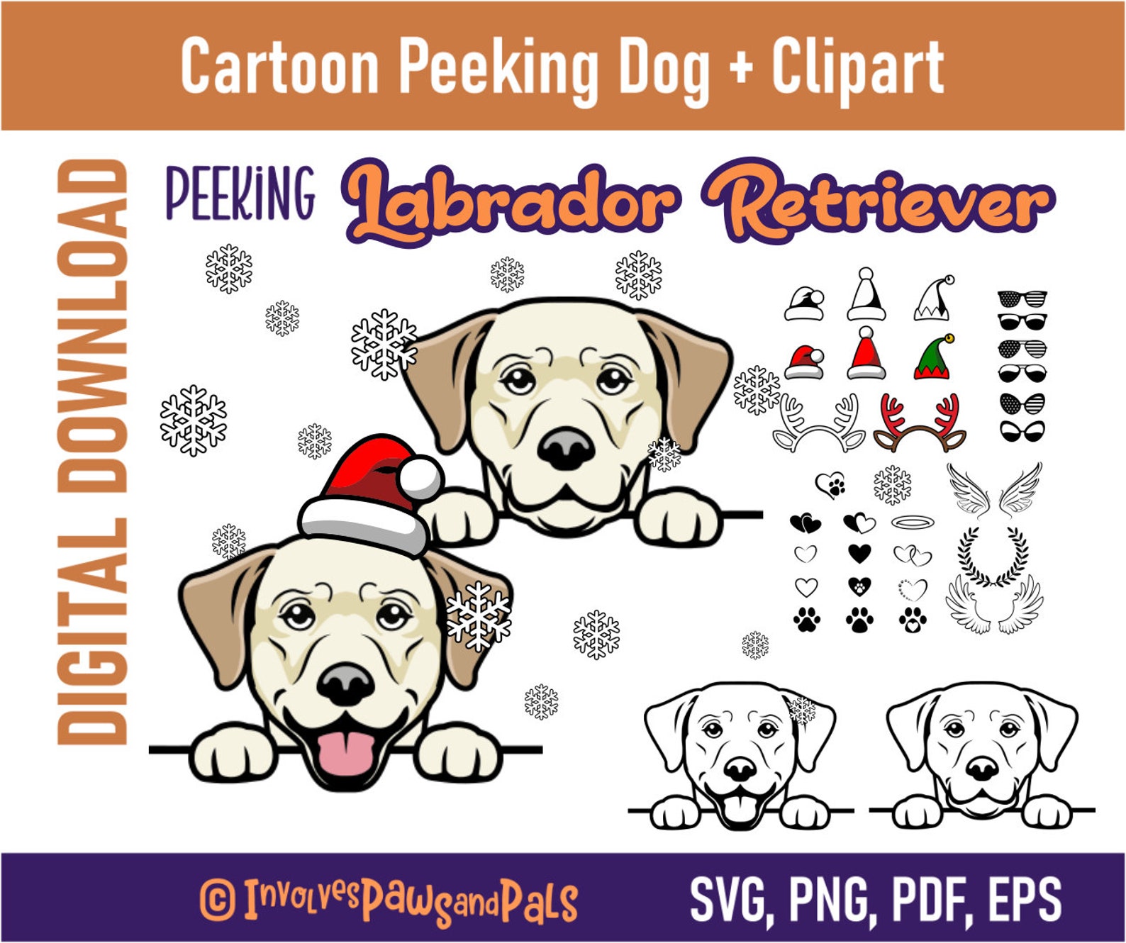 Peeking Labrador SVG Peeking Dog SVG Cartoon Lab Retriever - Etsy