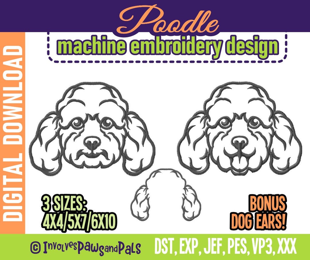 Digitized Poodle Machine Embroidery Designs | Poodle Embroidery Stitch ...