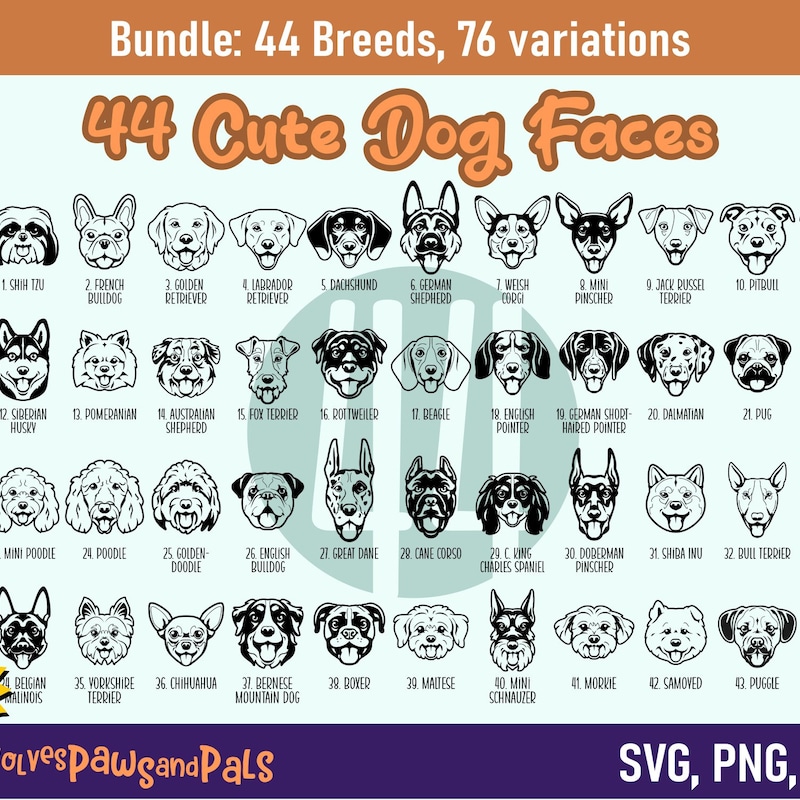 Dog Face Svg - Etsy