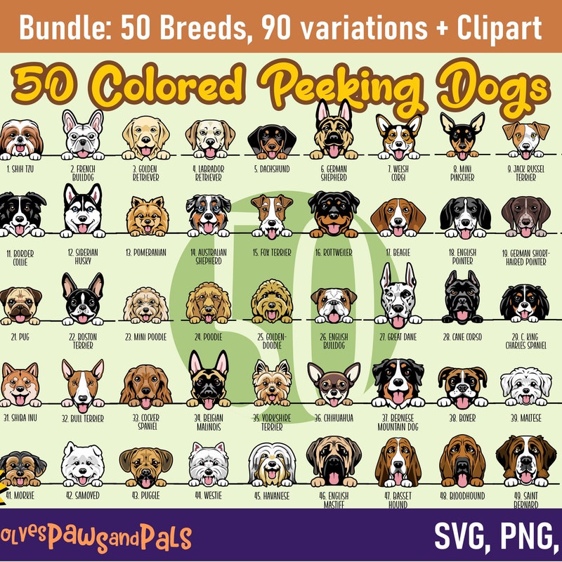 Dog Breeds Color Png - Etsy