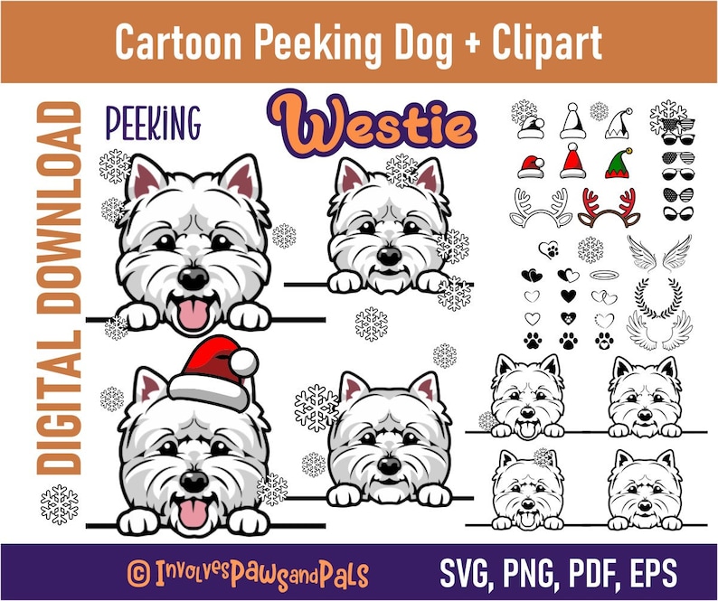 Peeking Westie SVG Peeking Dog SVG West Highland White - Etsy