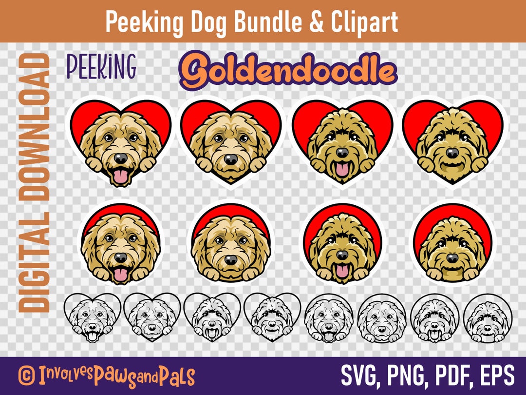 Peeking Goldendoodle Keychain and Mother's Day SVG | Peeking Dog SVG ...