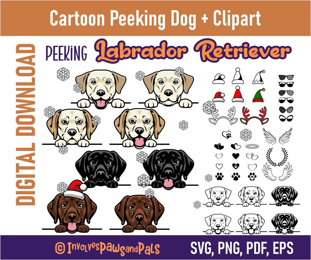Peeking Labrador SVG | Peeking Dog SVG | White, Chocolate, Black Lab ...