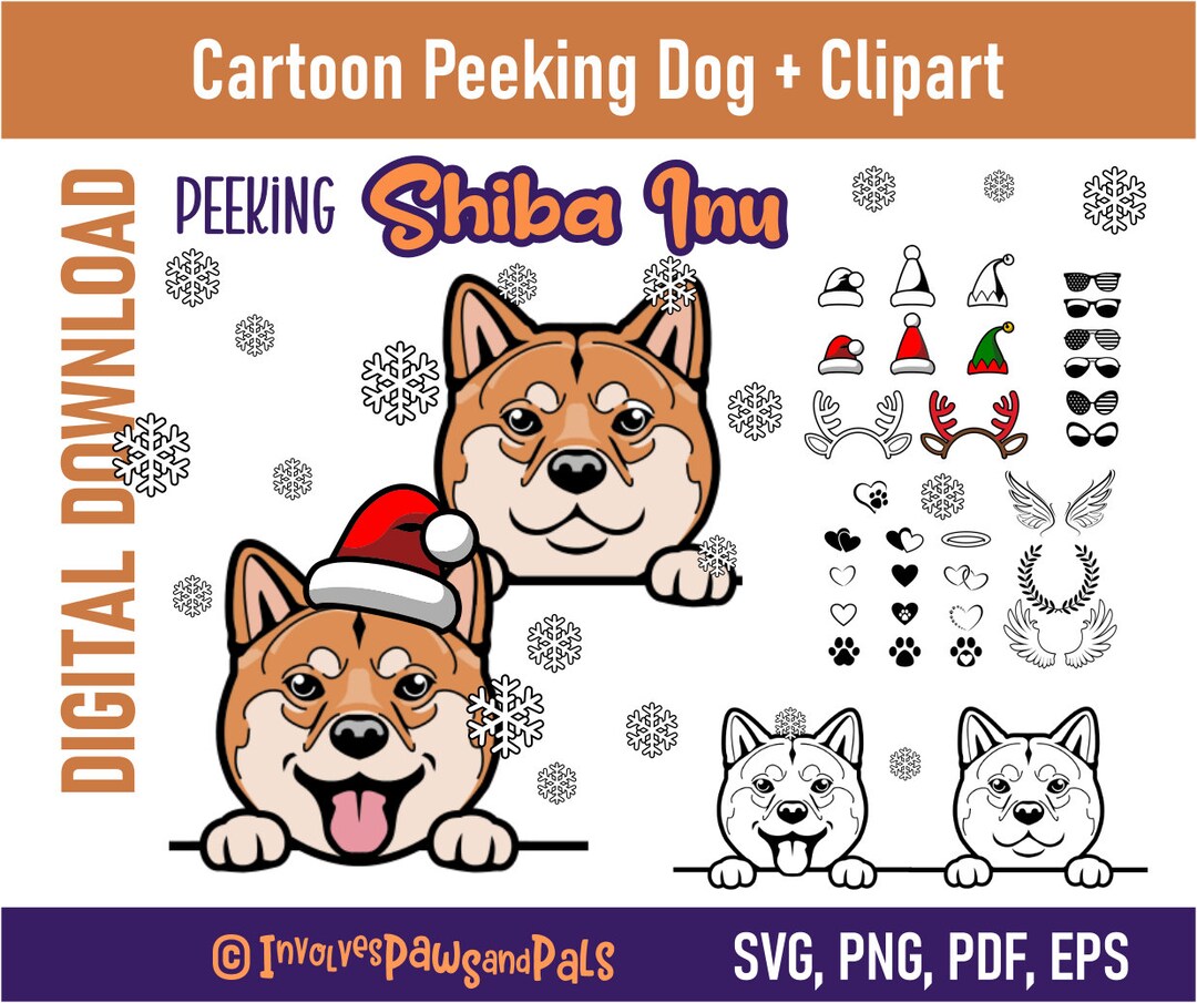 Peeking Shiba Inu SVG | Peeking Dog SVG | Shiba Inu PNG | Cartoon Shiba ...