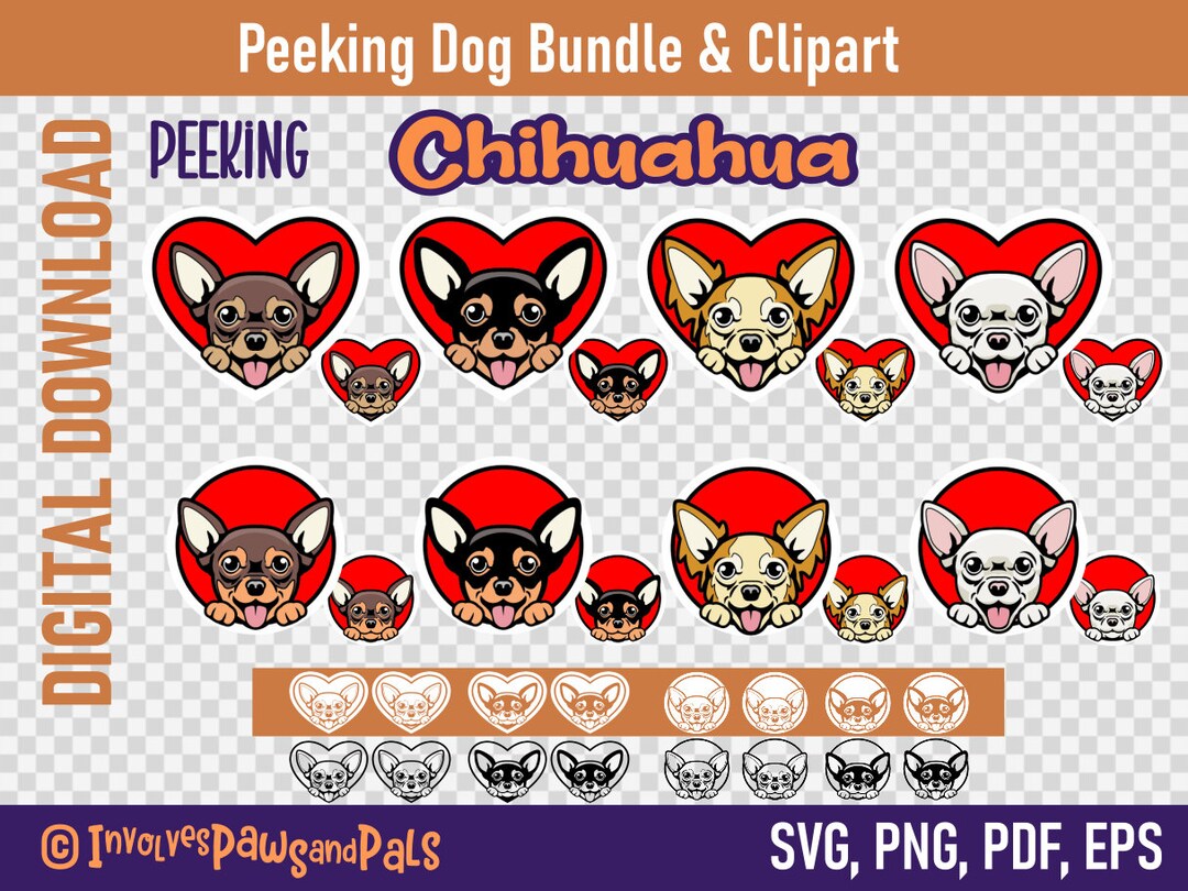 Peeking Chihuaha Keychain and Mother's Day SVG | Peeking Dog SVG | Cute ...