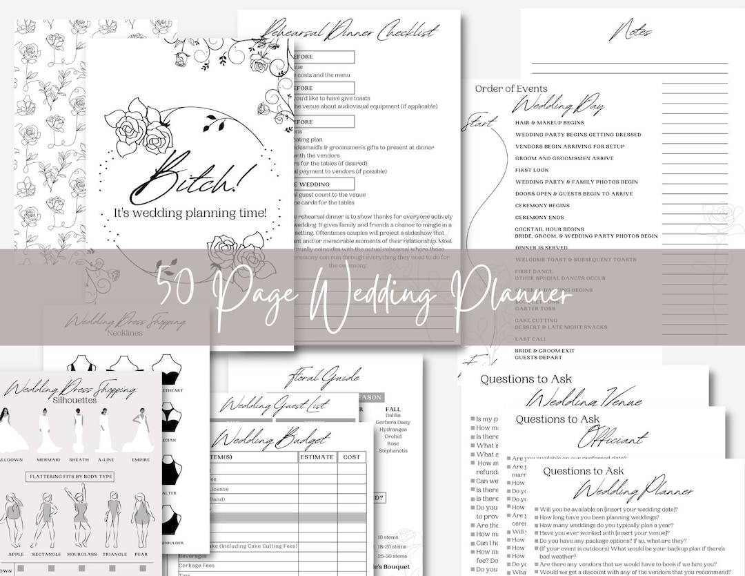 Wedding Planner Printable | Printable Wedding Planner Pages | Wedding ...