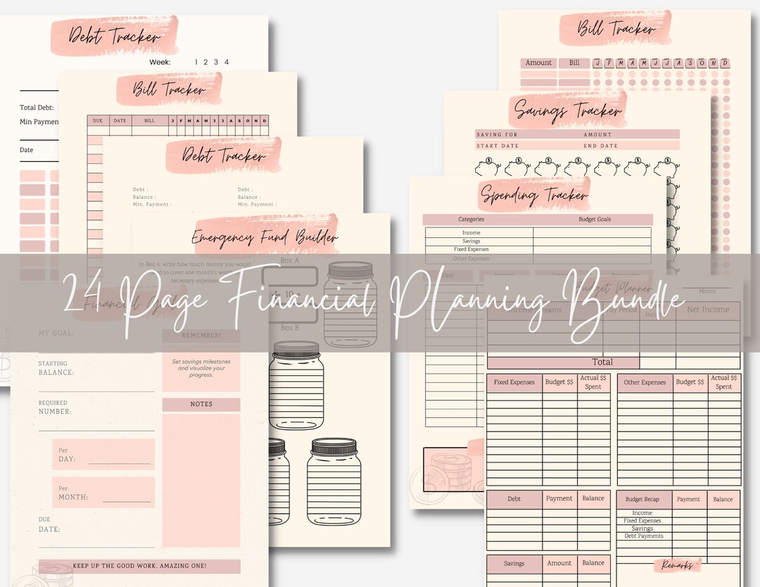 Finance Planner BUNDLE! Budget Planner Templates, Financial Savings ...