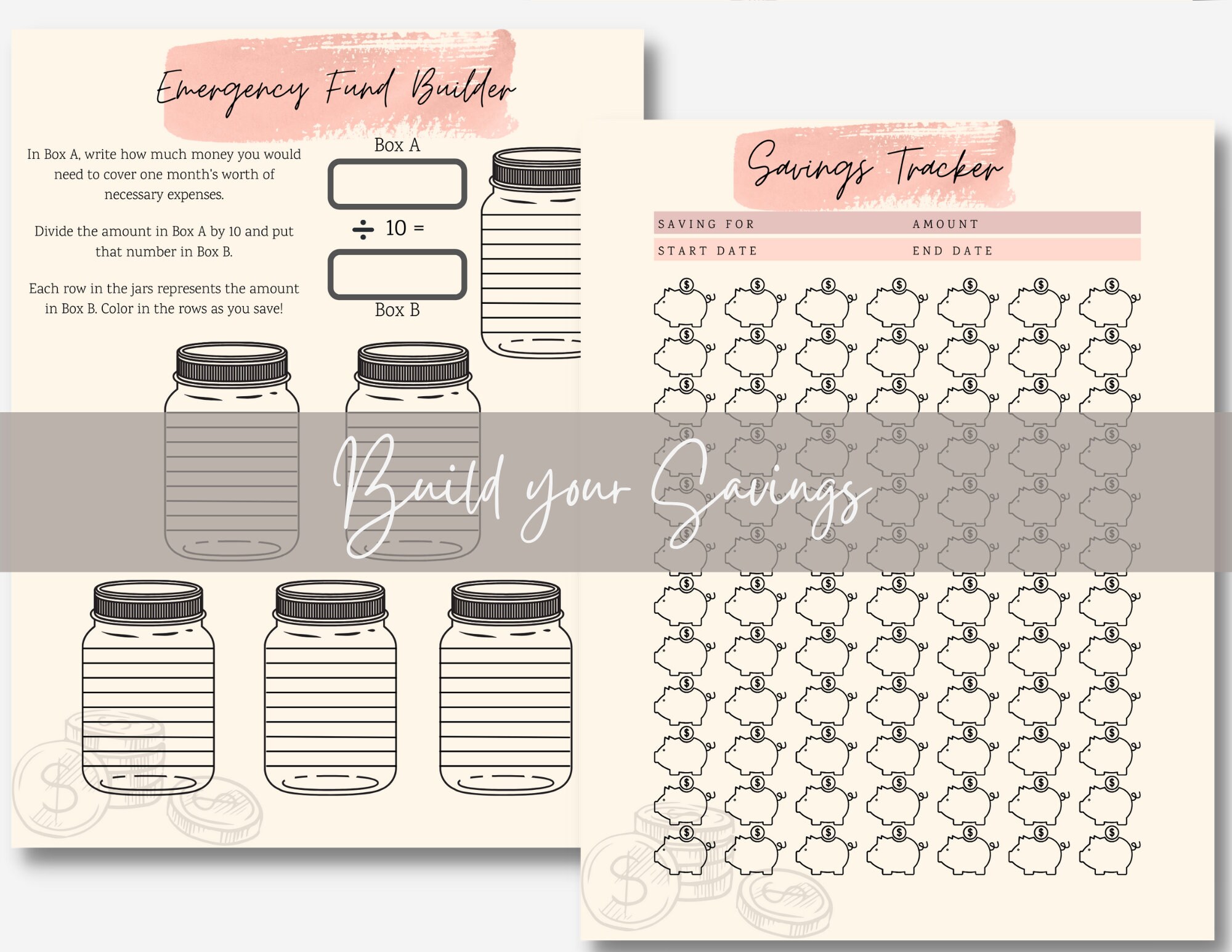 Finance Planner BUNDLE! Budget Planner Templates, Financial Savings ...