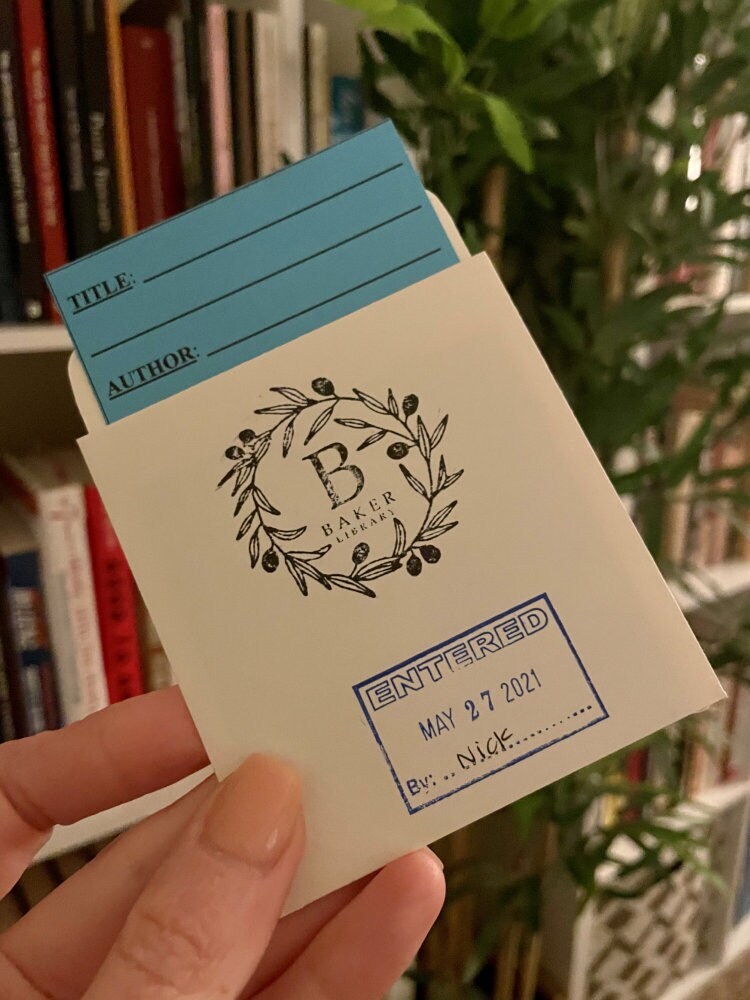 Custom Library Cards With Envelopes Home Library Cards Personalized ...