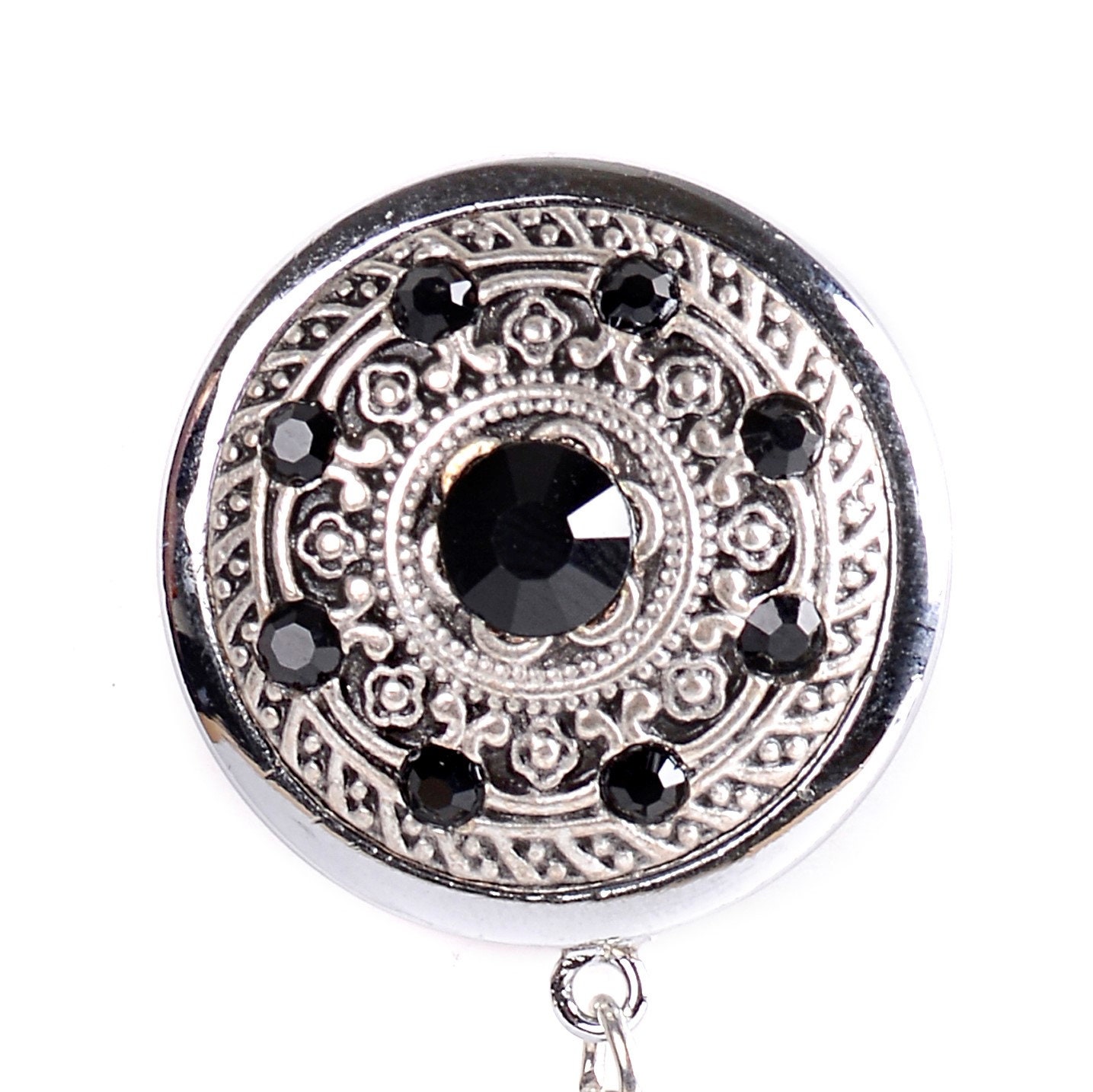 Chain Lapel Pin Made of Real Crystal Stones, Unisex Chain Lapel Brooch ...