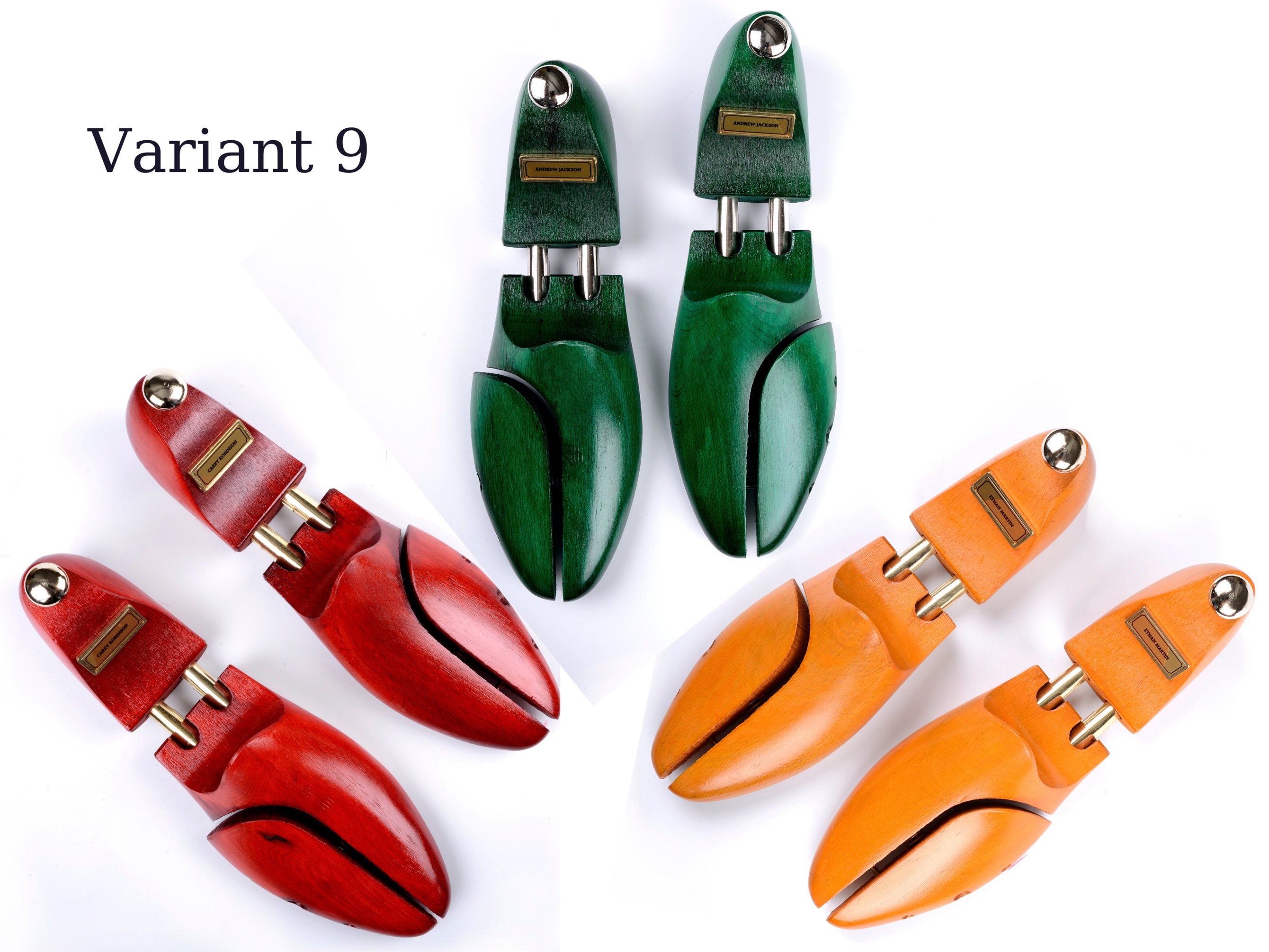 3 Pairs of Colorful Wooden Shoe Trees - Adjustable Beech Wood Shoe Tree ...