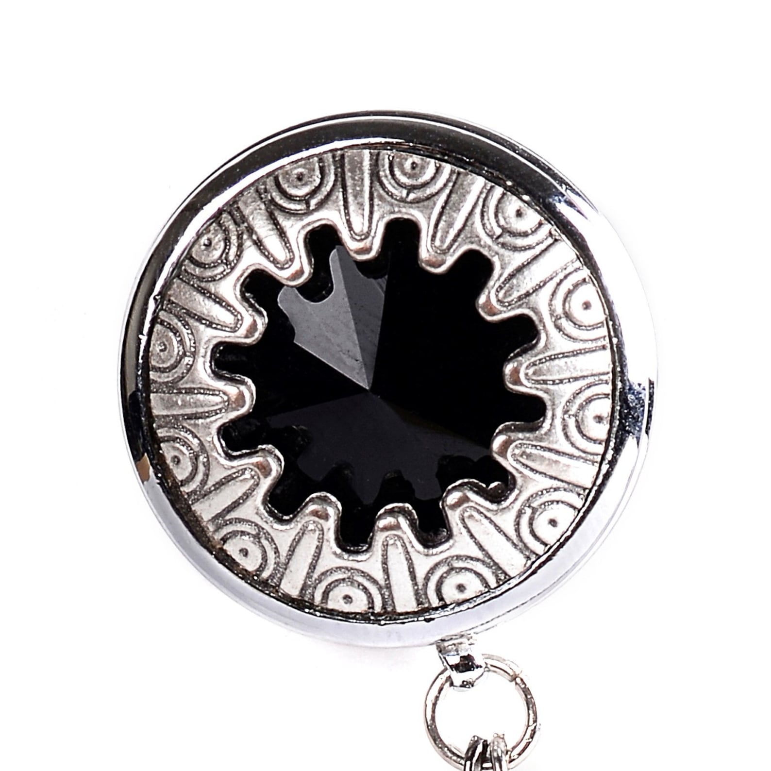 Chain Lapel Pin Made of Real Crystal Stone, Unisex Chain Lapel Brooch ...