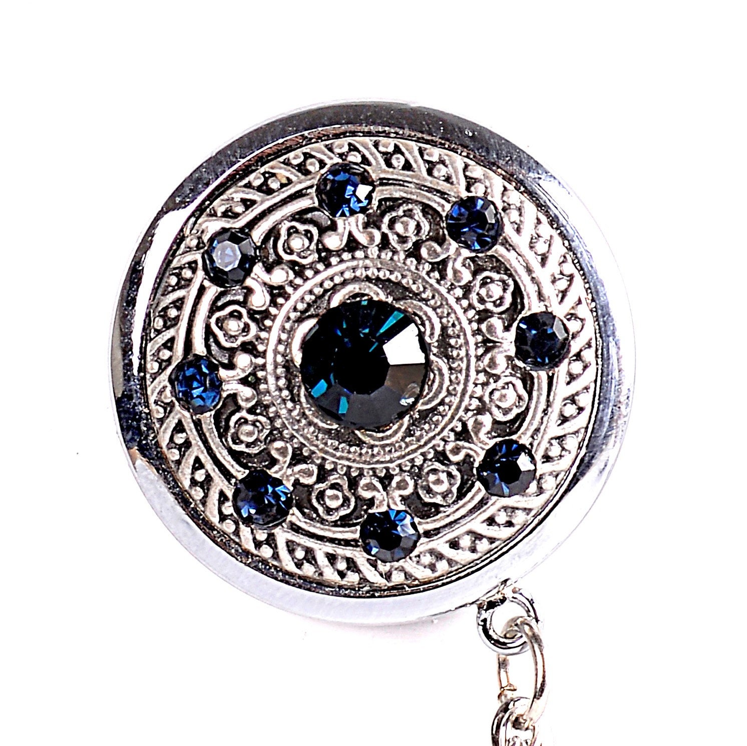 Chain Lapel Pin Made of Real Crystal Stones, Unisex Chain Lapel Brooch ...